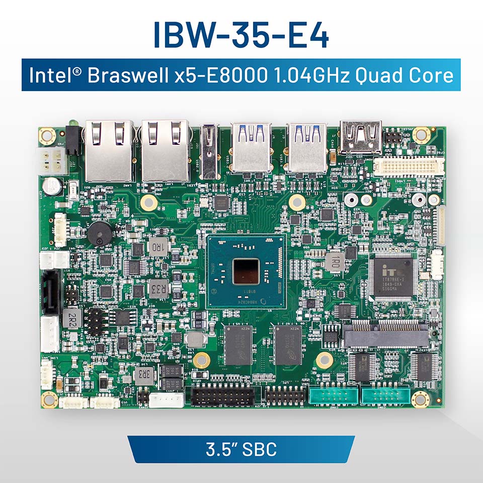 ICOP Technology Inc. - IBW-35-E4, 3.5” Fanless SBC with onboard 4GB ...